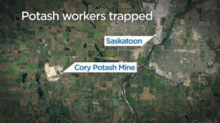 34 workers trapped in Saskatchewan potash mine safely above ground ...