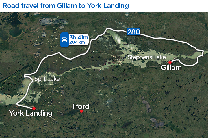 Distance from Gillam to York Landing full of ‘challenging terrain ...