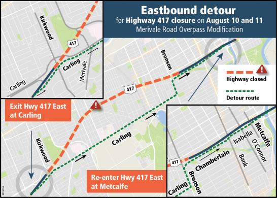 Section of Highway 417 to close Aug. 10-11 - Ottawa | Globalnews.ca