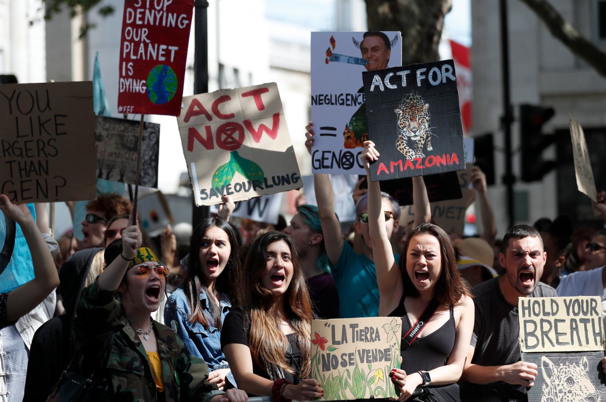 In photos: Protests at Brazilian embassies worldwide as Amazon ...
