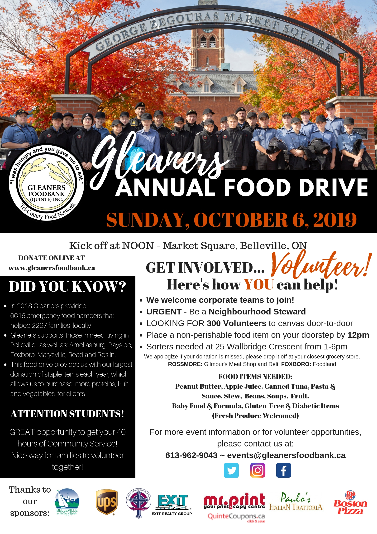 Gleaners Annual Food Drive - GlobalNews Events