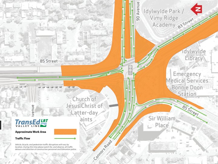 Bonnie Doon traffic circle becoming intersection due to Valley Line LRT ...