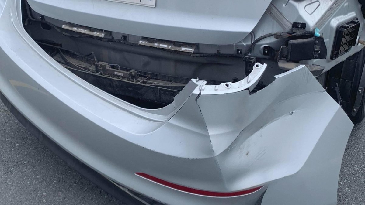 Single mother finds back bumper of her vehicle ‘crunched’ in alleged ...