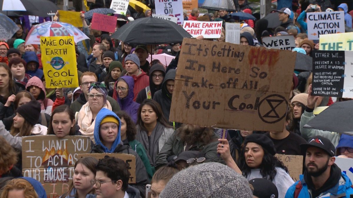 Calgary students march through downtown in rally for action on climate ...