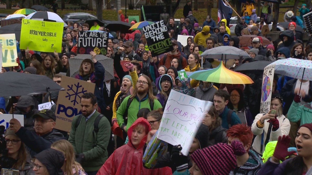 Calgary students march through downtown in rally for action on climate ...