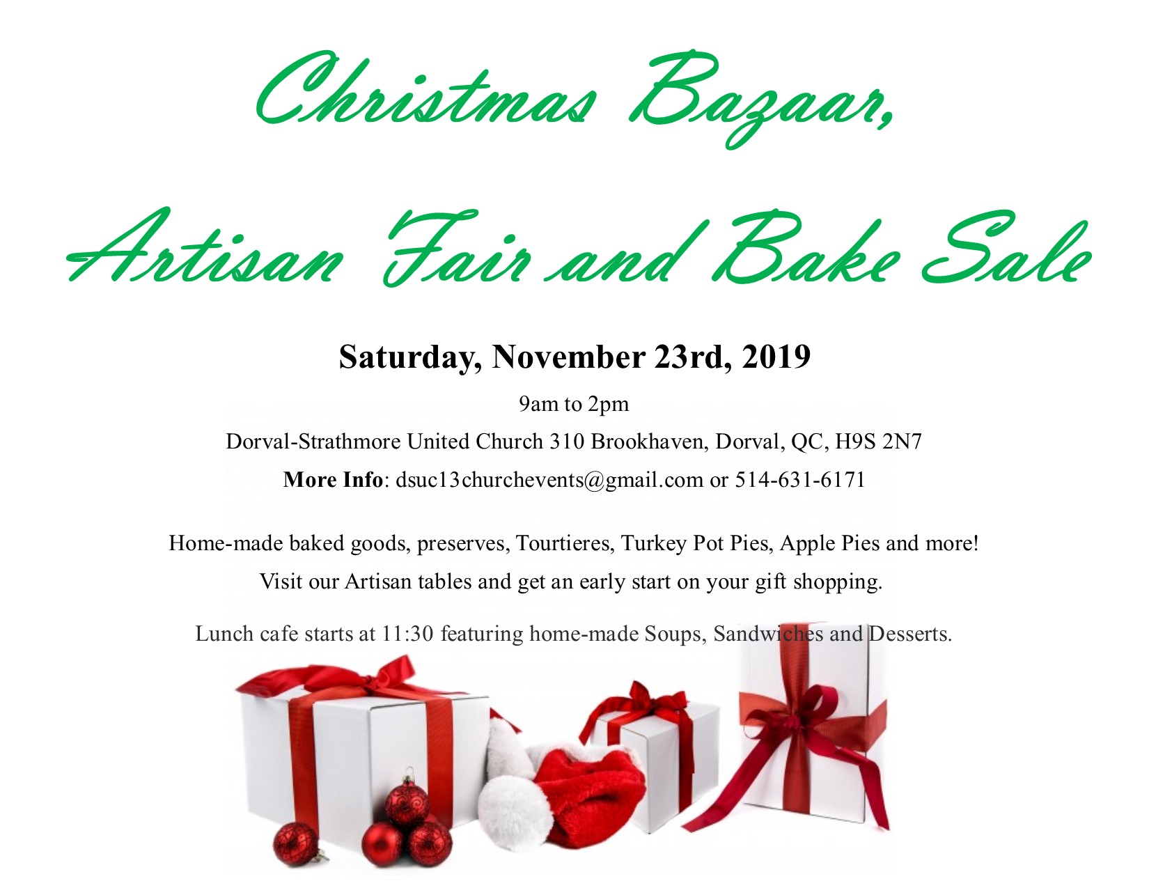 Christmas Bazaar, Artisan Fair and Bake Sale - GlobalNews Events