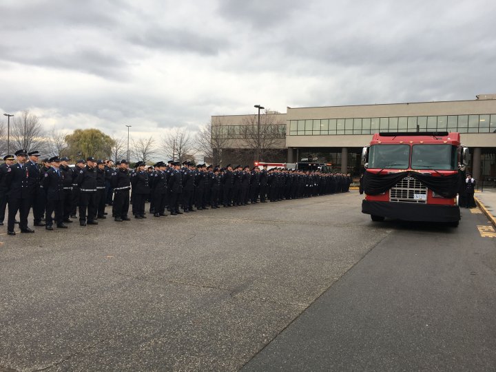 Hundreds of first responders march in Kelowna firefighter funeral ...