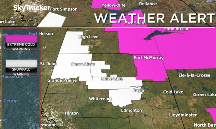 Snowfall warning issued for parts of central and northern Alberta ...