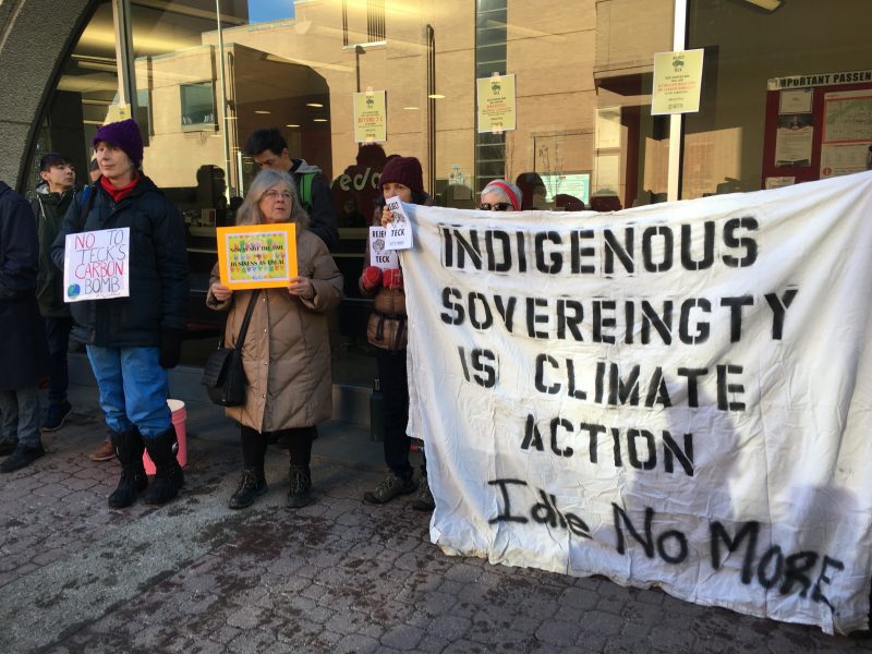 Demonstrators rally in support of — and against — Teck’s Frontier mine ...