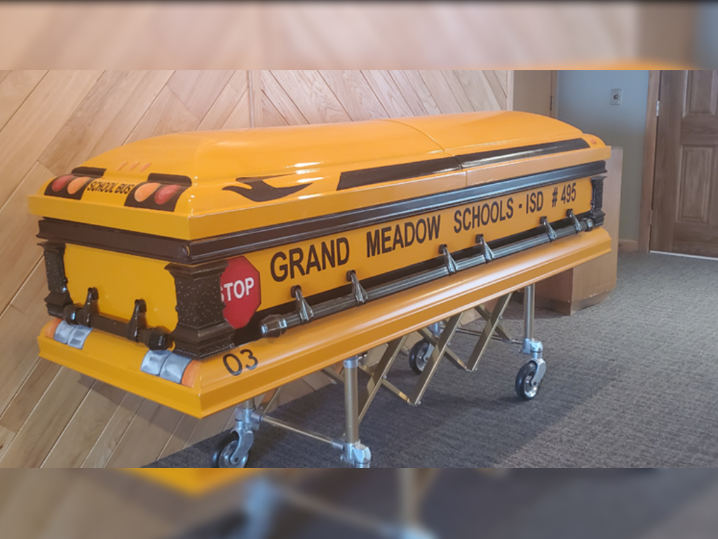 One last stop: Beloved bus driver buried in custom school bus casket ...