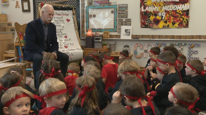 Airdrie kindergarten students initiate former Calgary Flames captain as ...