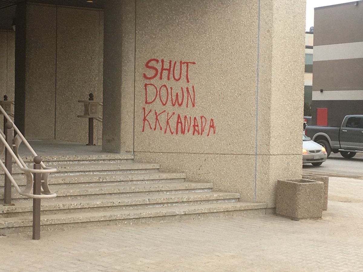 Manitoba RCMP’s Winnipeg HQ, Dan Vandal’s office, CMHR vandalized amid ...