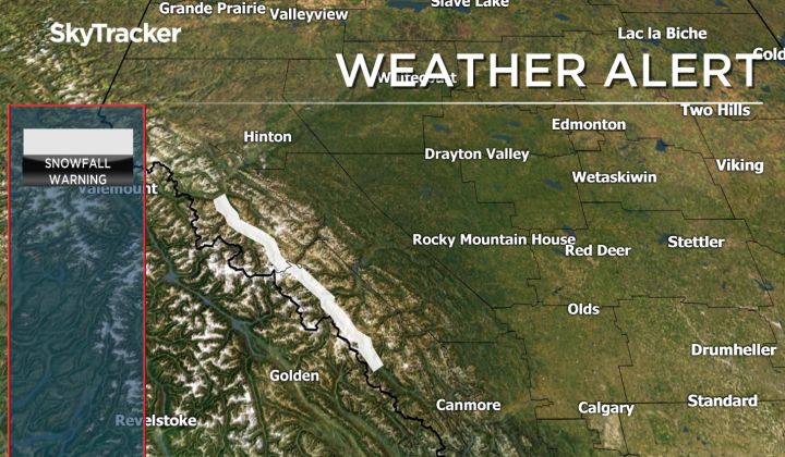 Warning issued as ‘heavy snow’ expected in Alberta’s mountainous ...