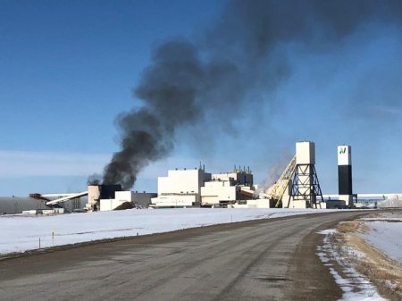 Chemical fire burns at Nutrien potash mine near Vanscoy, Sask ...