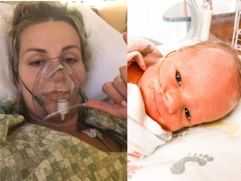 Pregnant woman with COVID-19 wakes from coma to meet new daughter ...