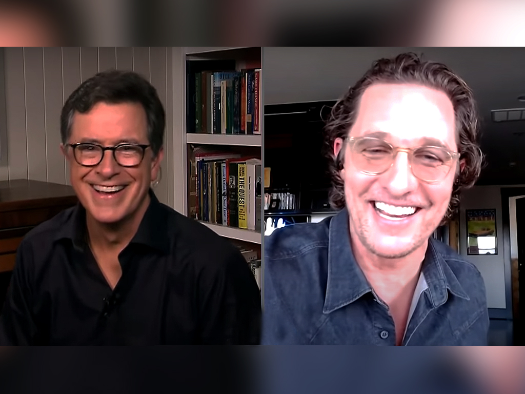 Matthew McConaughey talks Zoom etiquette with Stephen Colbert ...