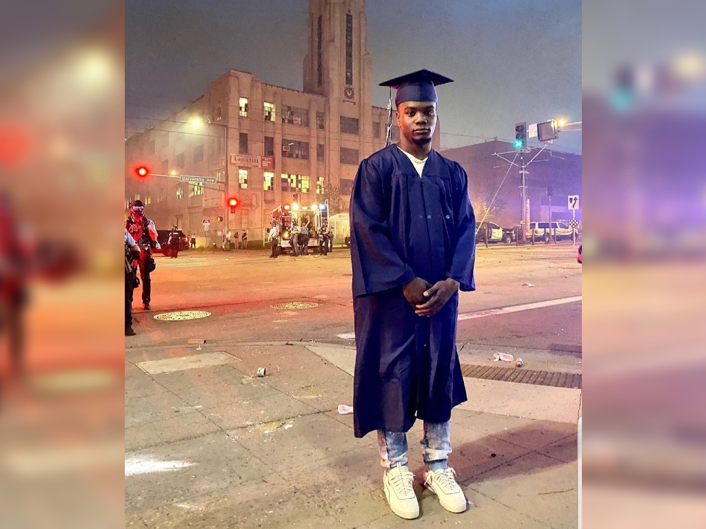Black high-school graduates protest in cap and gowns: ‘There is ...