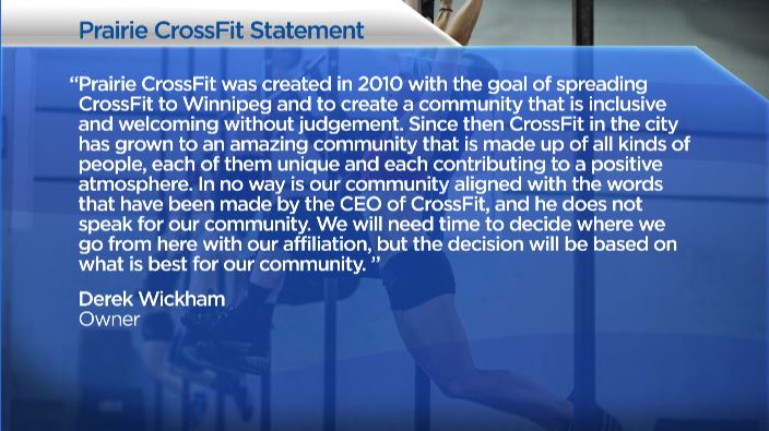 Some Manitoba CrossFit gyms leave group following founders insensitive ...