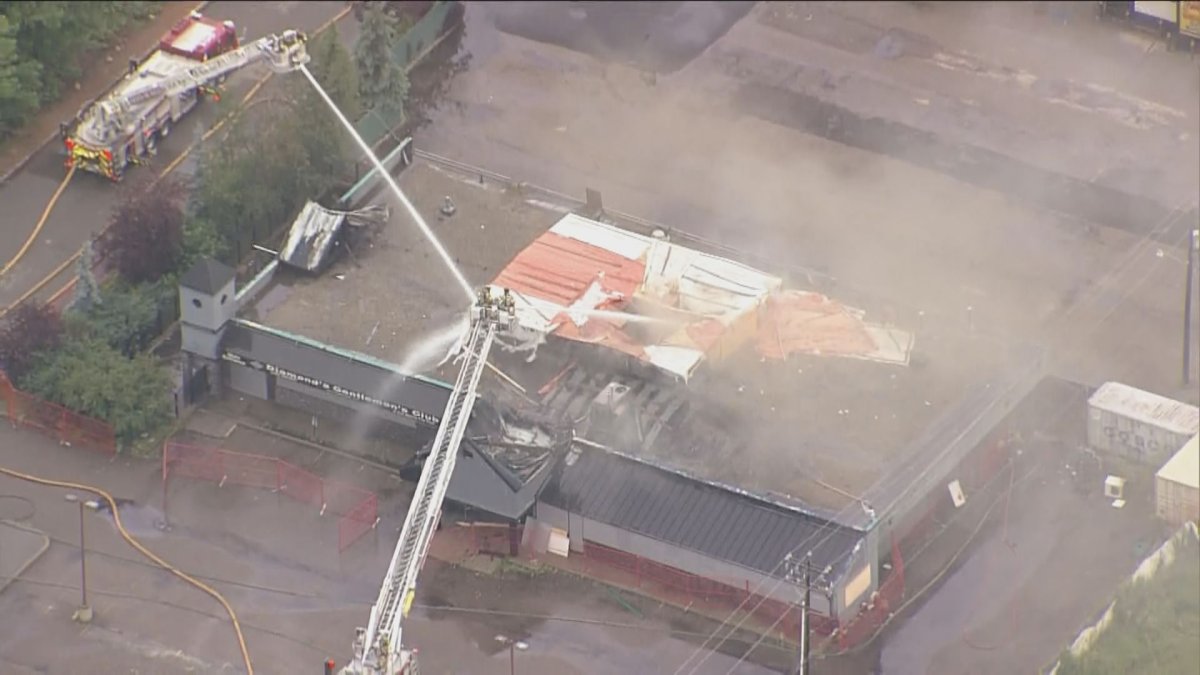 Fire crews battle blaze at Diamond’s Gentlemen’s Club in south Edmonton ...