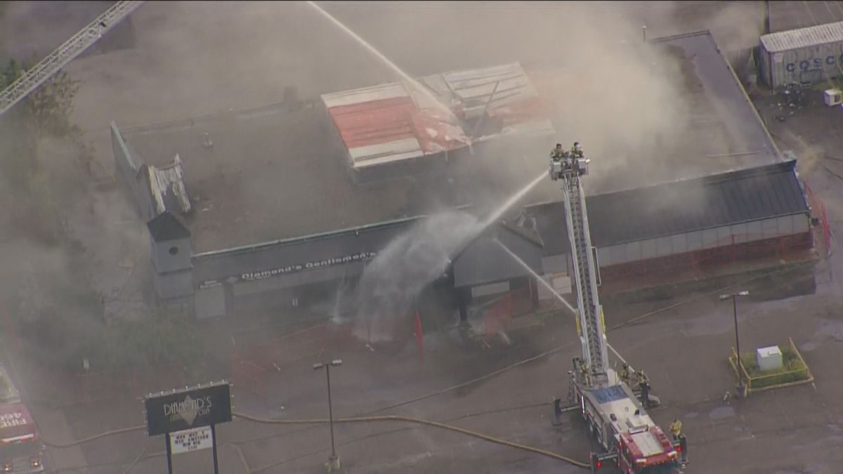 Fire crews battle blaze at Diamond’s Gentlemen’s Club in south Edmonton ...