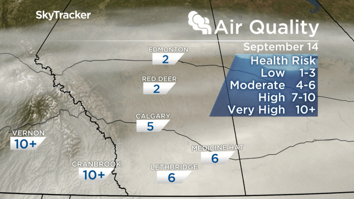 Wildfire smoke from western U.S. settles over Alberta | Globalnews.ca