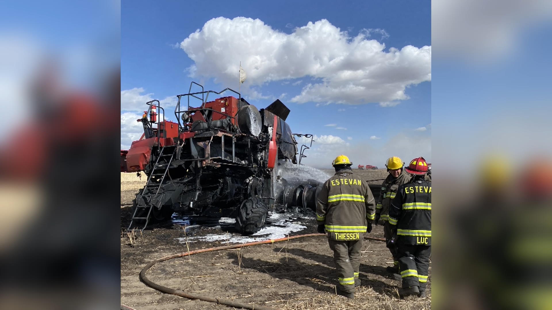Combine fire not discouraging father and daughter farming duo ...