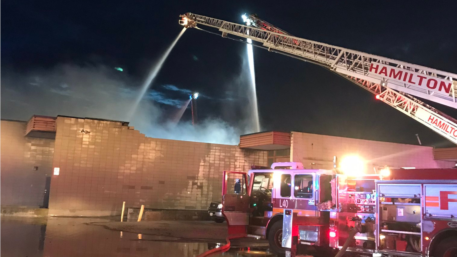 Firefighters knock down blaze at commercial building in Hamilton ...