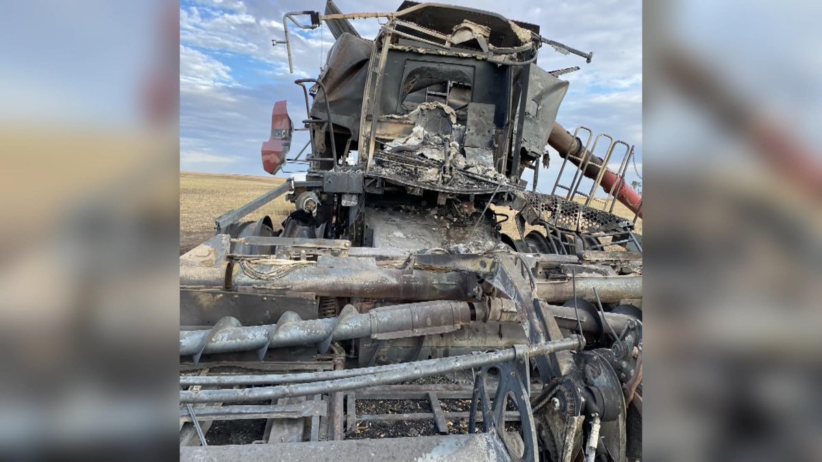 Combine fire not discouraging father and daughter farming duo ...