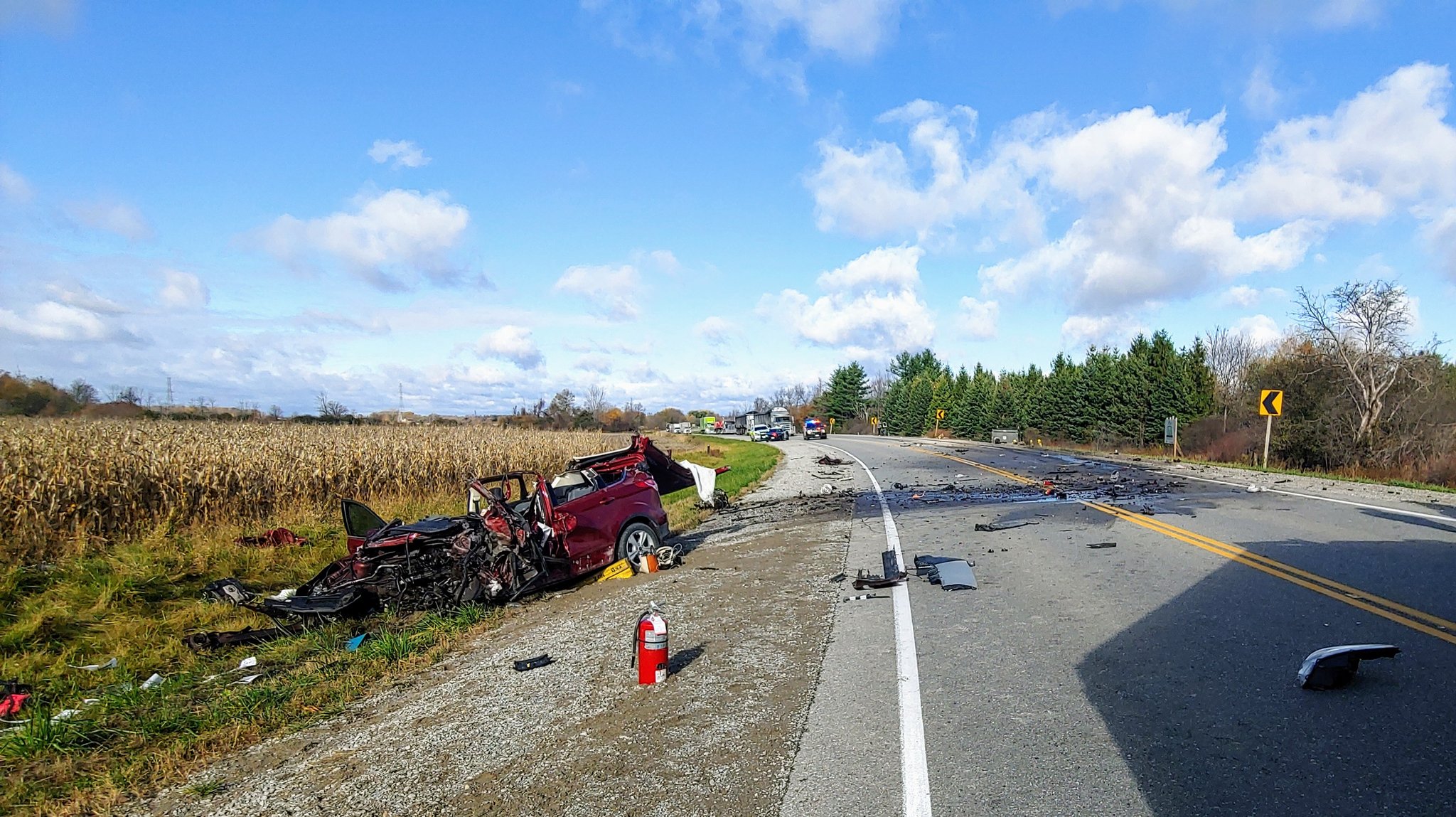 Serious crash involving dump truck and car closes section of Highbury ...