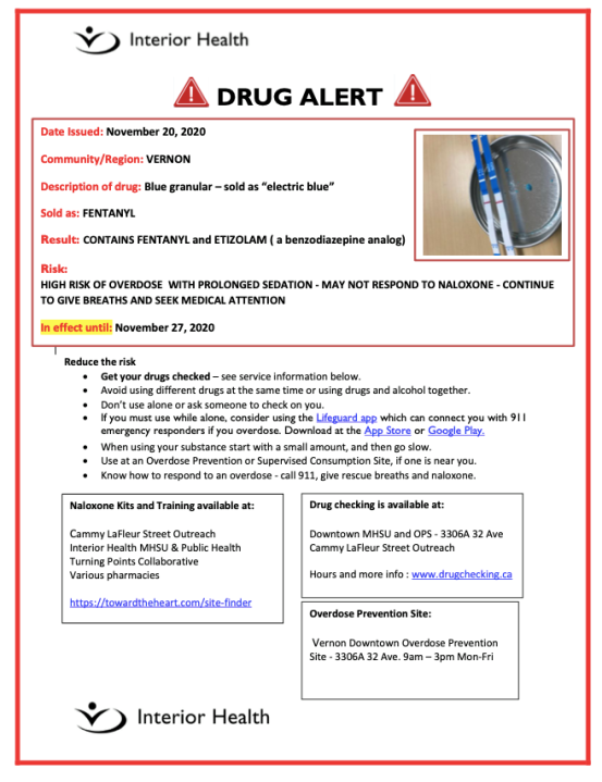 Interior Health issues drug warning over ‘electric blue fentanyl’ sold ...