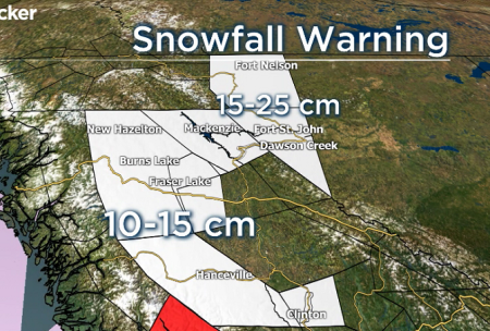 Wind warning in effect with gusts up to 90 km/h possible for parts of B ...