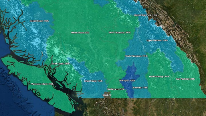 Snowpack levels above average for most of province: B.C. River Forecast ...