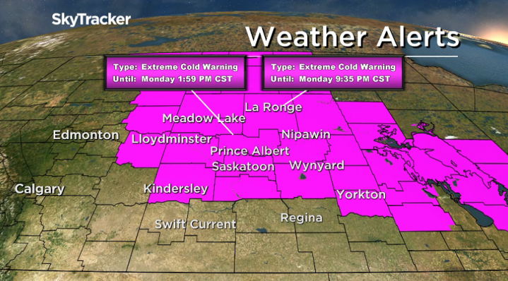 Extreme cold warning blankets most of Saskatchewan | Globalnews.ca