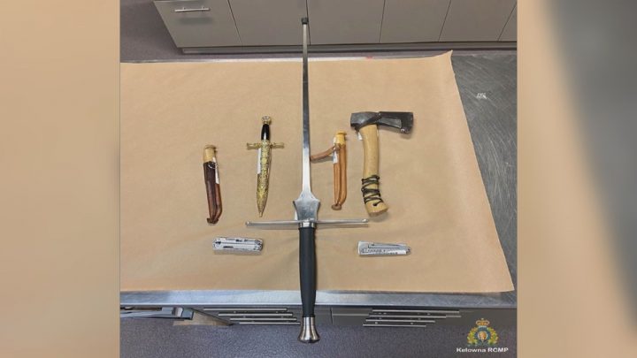 Man arrested after brandishing medieval sword in downtown Kelowna, B.C ...