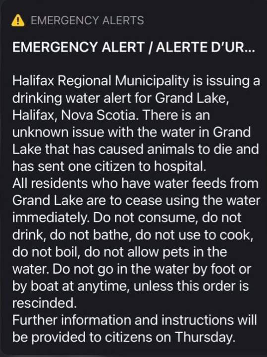 Nova Scotia investigating unknown issue with Grand Lake water supply ...