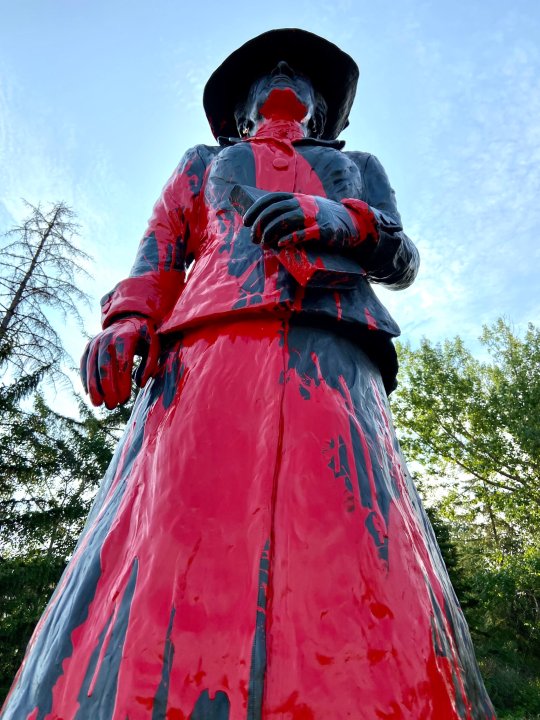 Emily Murphy statue in Edmonton defaced with red paint - Edmonton ...