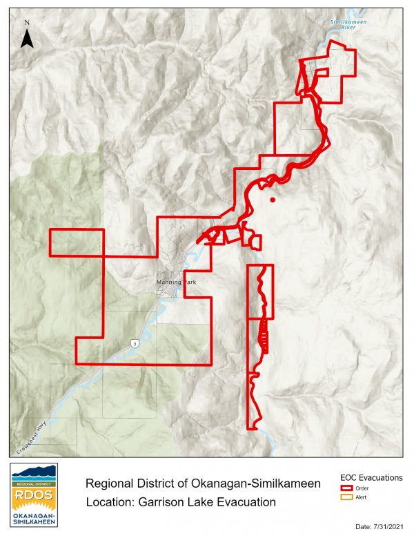 Eastgate community near Princeton, B.C., evacuated, travel advisory ...
