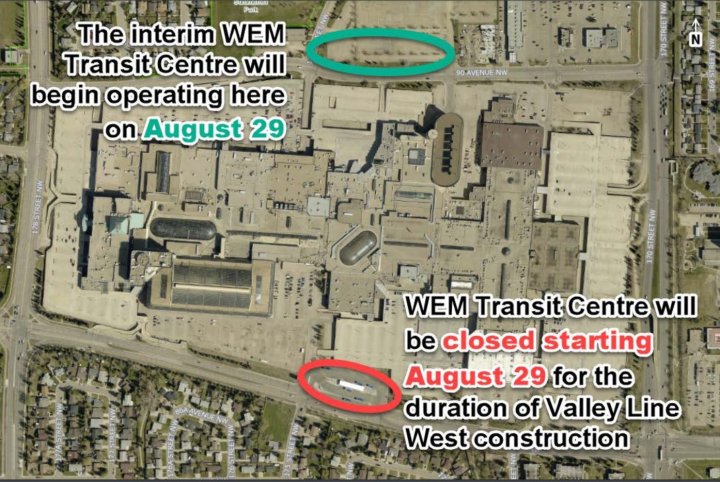 West Edmonton Mall Transit Centre relocates for several years due to ...