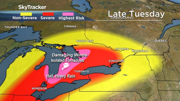 Tornado watch issued for parts of southern Ontario, thunderstorm watch ...