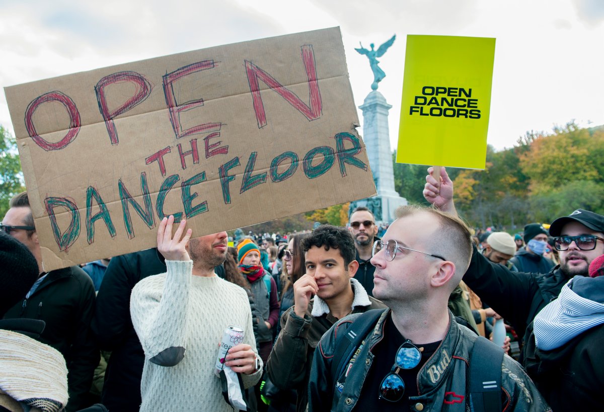 Montreal protesters urge Quebec government to allow dance floors to ...