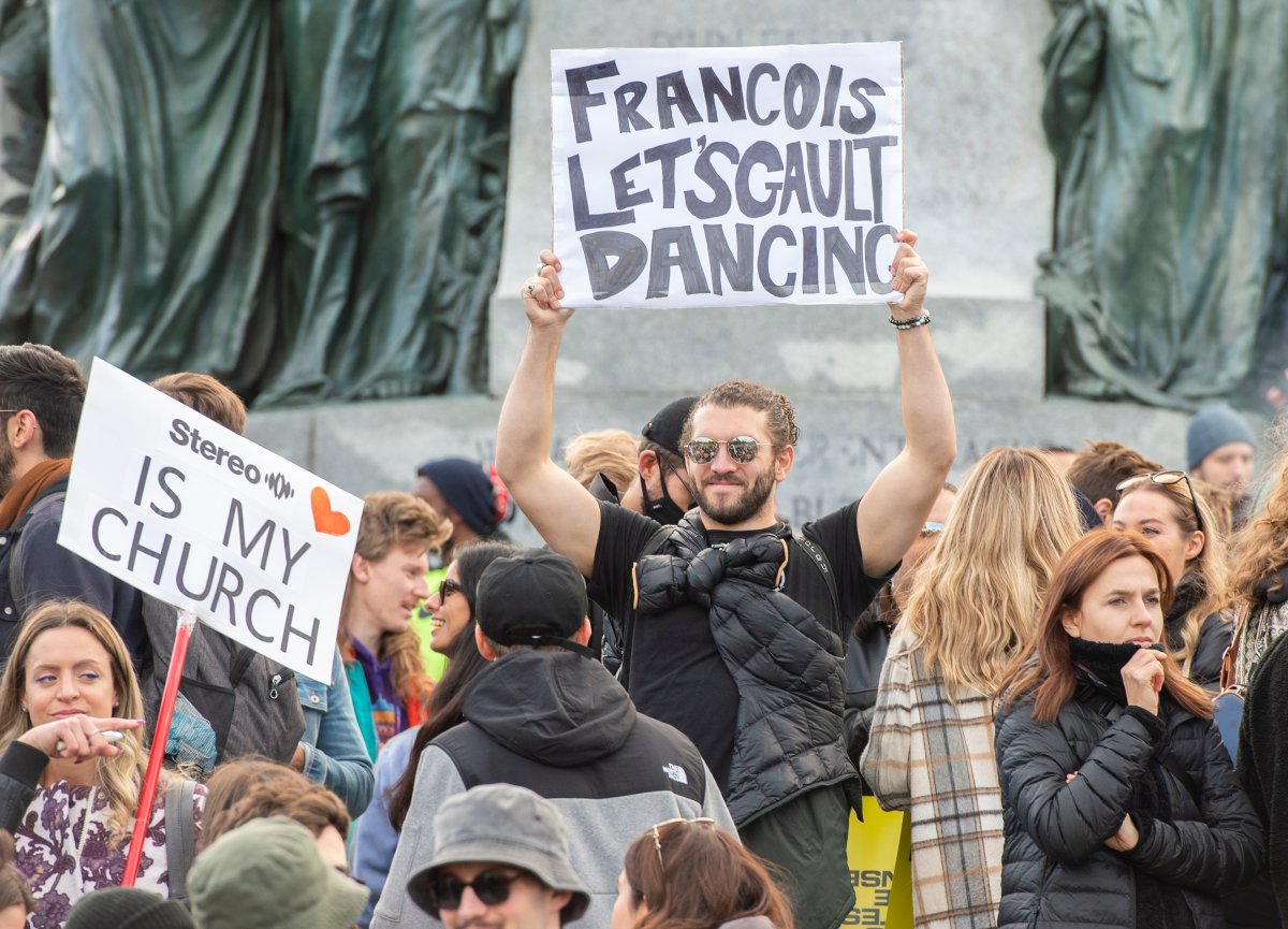 Montreal protesters urge Quebec government to allow dance floors to ...