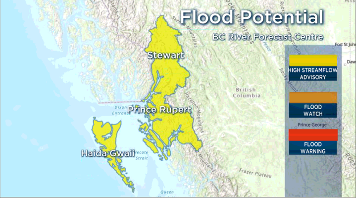 Flood concerns grow on B.C.’s north coast as another atmospheric river ...