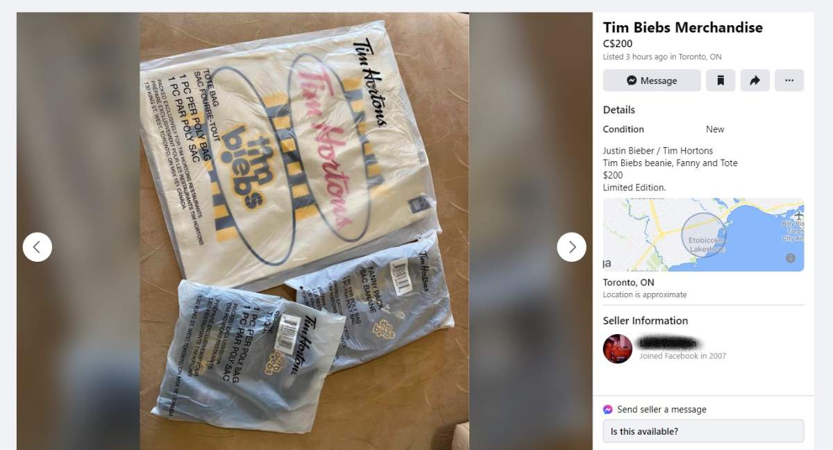 Fans frenzy over Tim Hortons’ newly dropped Justin Bieber merchandise ...