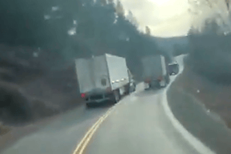 Commercial truck makes dangerous pass on busy highway in B.C.’s ...