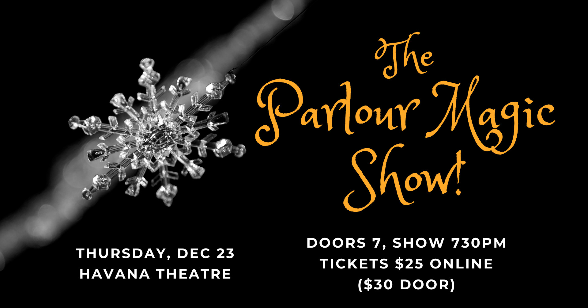 The Parlour Magic Show – Holiday Edition - GlobalNews Events