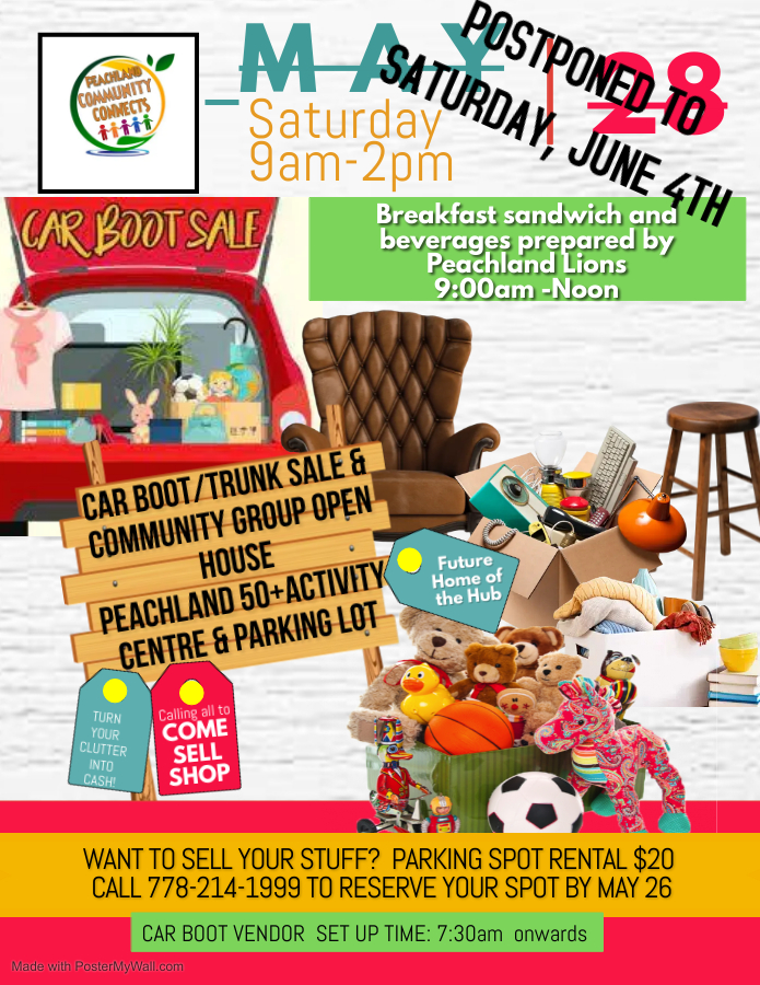 Peachland Car Boot(Trunk) Sale and Community Group Open House ...