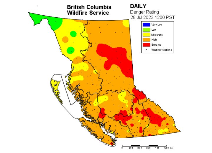 B.C. wildfire worries mount as heat wave leads into B.C. Day long ...