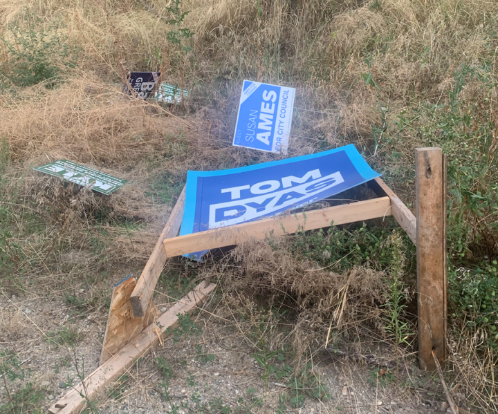 Campaign signs found damaged, Kelowna mayoral candidate says - Okanagan ...