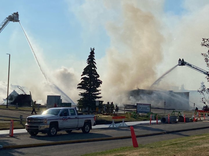 Fire crews battle blaze in east Edmonton: ‘The building is a total loss ...