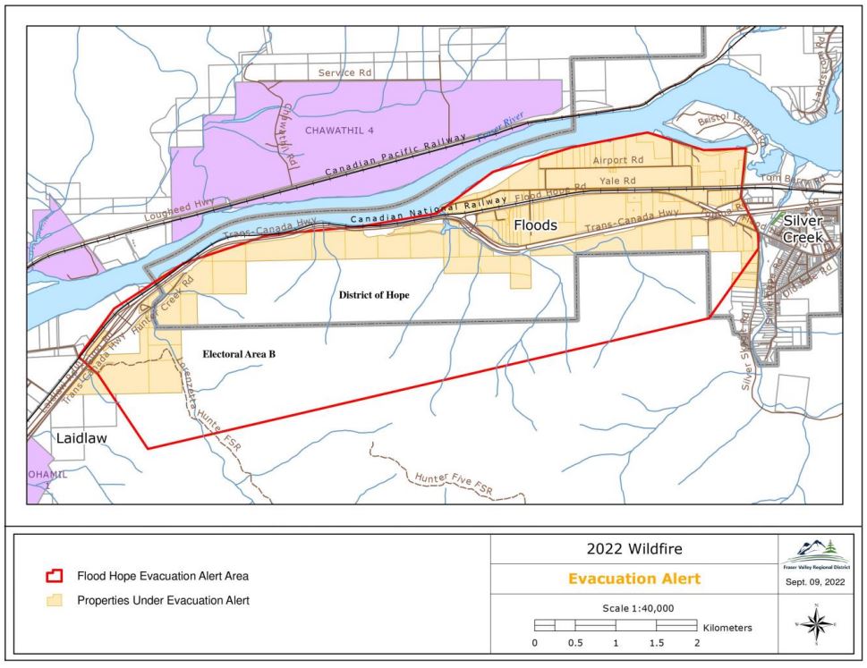 Evacuation alert issued for Hope, B.C. as wildfire grows to 50 hectares ...